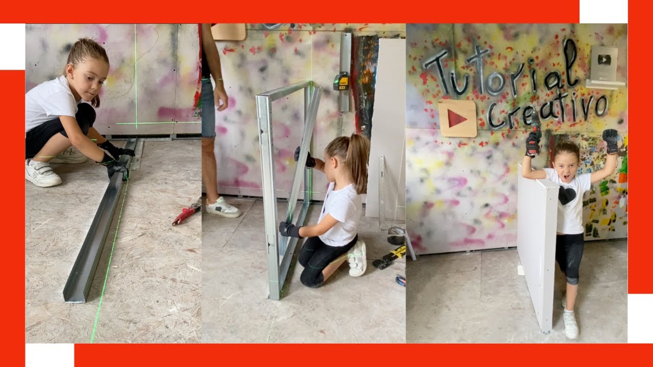 🔥 CONSTRUYENDO un Pequeño TABIQUE de DRYWALL a Media Altura con Mi HIJA ...