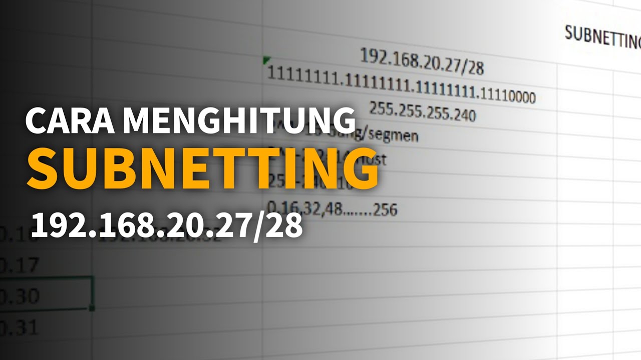 Cara Menghitung Subnetting /28 Cara Pertama - YouTube