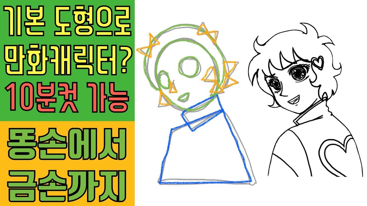 도형만으로 하니 그리기 | 달려라하니 | RUN HANY | How to draw HANY | Easy comic drawing ...