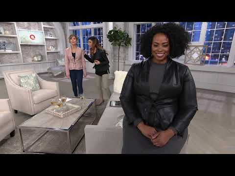 G.I.L.I. Tie Front Faux Leather Jacket on QVC