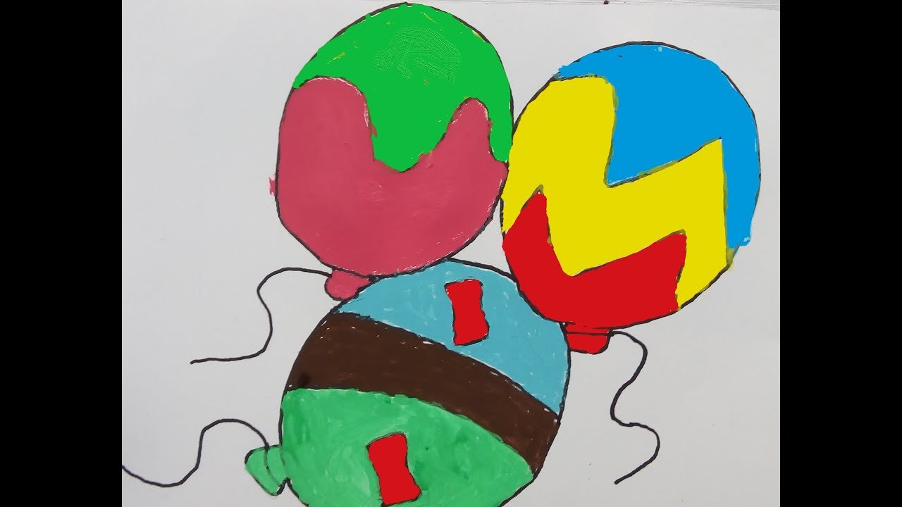 como dibujar y colorear globos - YouTube
