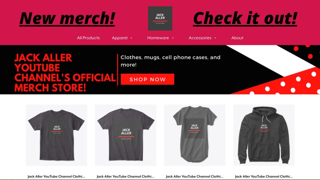 NEW JACK ALLER MERCH! Go check it out! - YouTube
