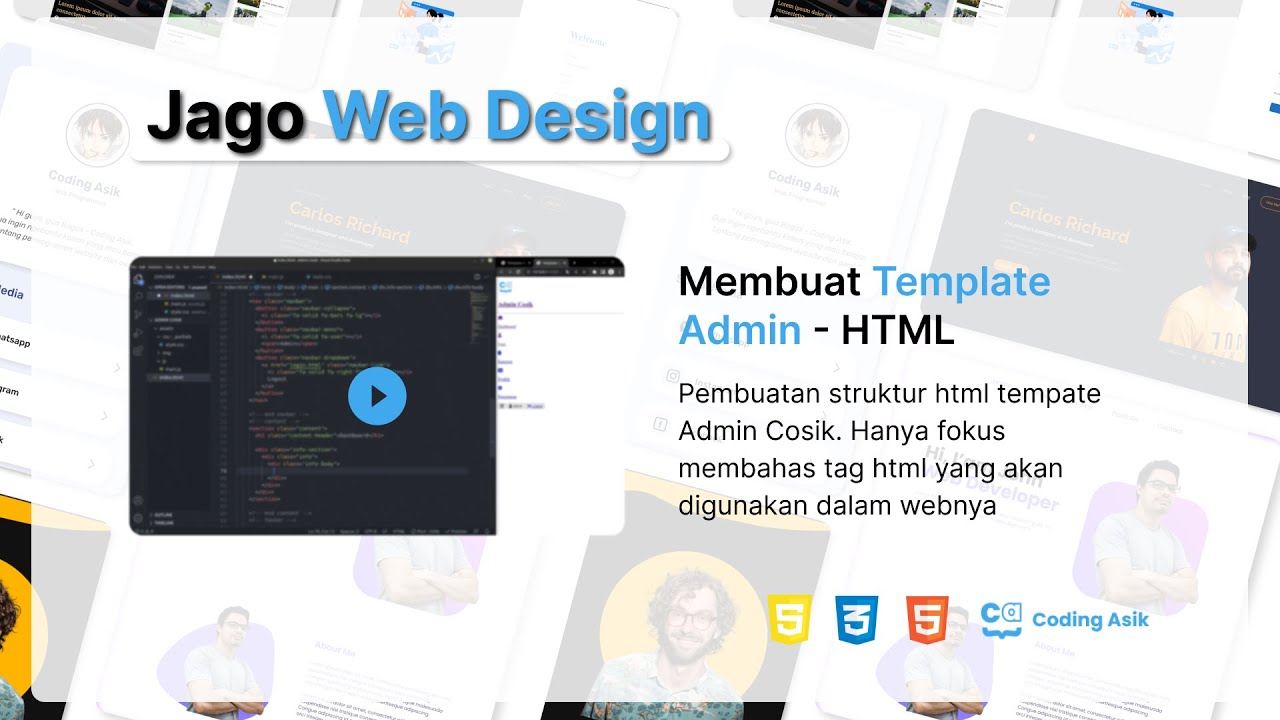 Buat Template Admin Sendiri Part 2 - Pembahasan HTML - YouTube