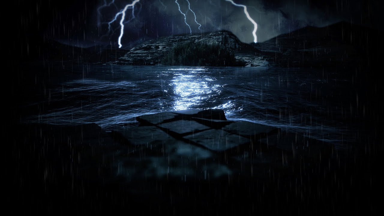 Strong Rainstorm and Intense Thunder at the Ocean | Relief Stress with ...