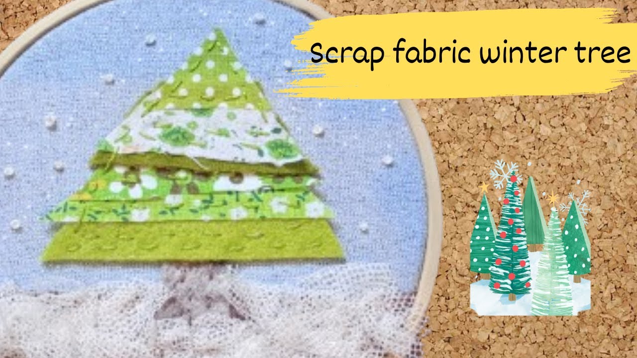 Slow stitch, scrap fabric tree #slowstitching - YouTube