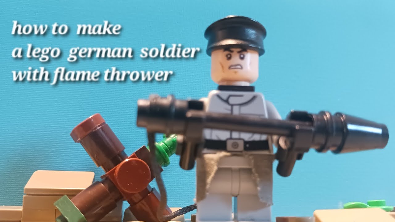 How to make a lego German soldier with flamethrower - YouTube