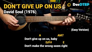 Dont Give Up On Us - David Soul - Easy Guitar Chords Tutorial with ...