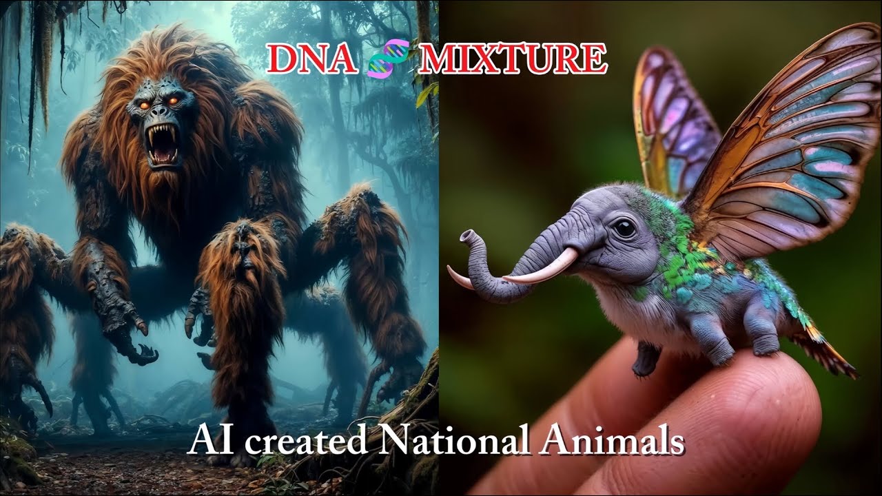 Unbelievable DNA🧬Mixture National Animals of 56 Countries you will be ...