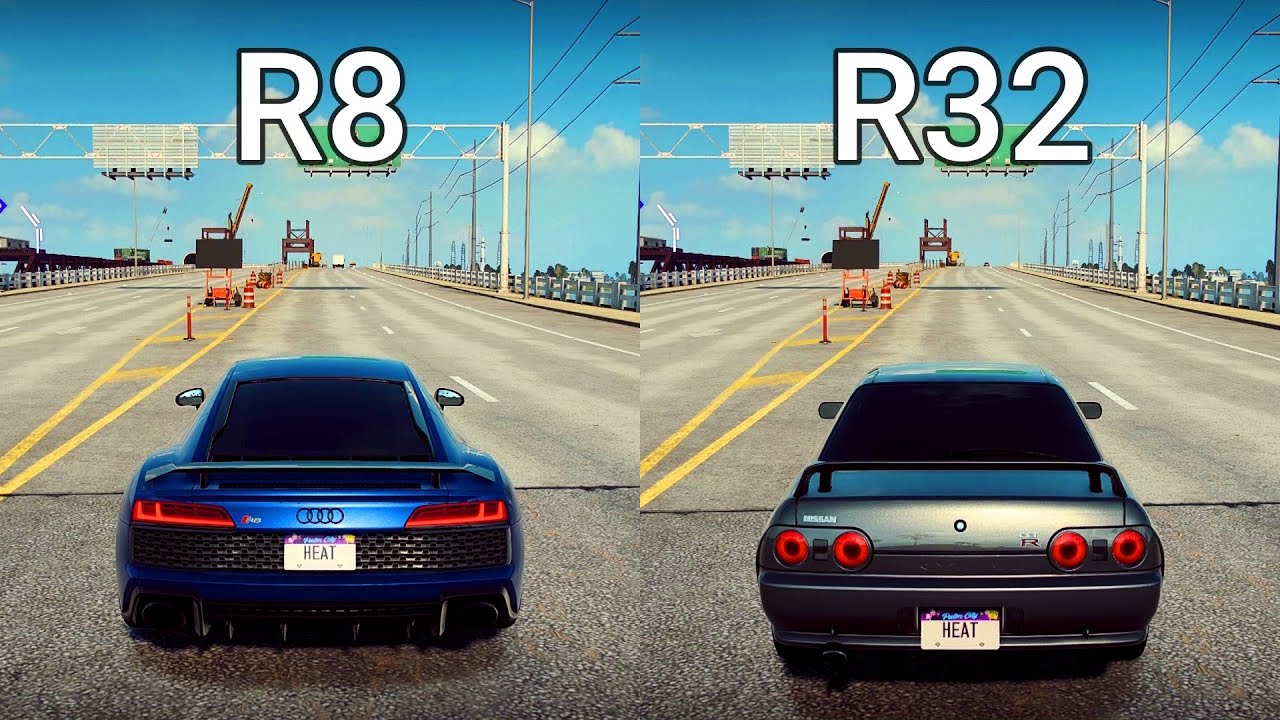 NFS Heat: Audi R8 V10 Performance vs Nissan Skyline GTR R32 - Drag Race ...
