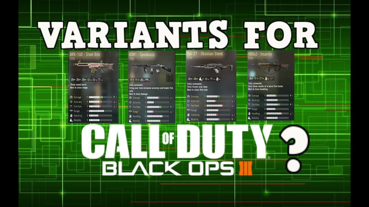 WEAPON VARIANTS FOR BLACK OPS 3? ADVANCED WARFARE GAMEPLAY - YouTube