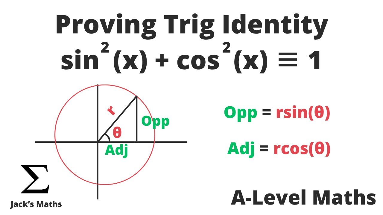 Proving Trig Identity sin^2(x)+cos^2(x) = 1 (Trigonometry 13) | A-Level ...