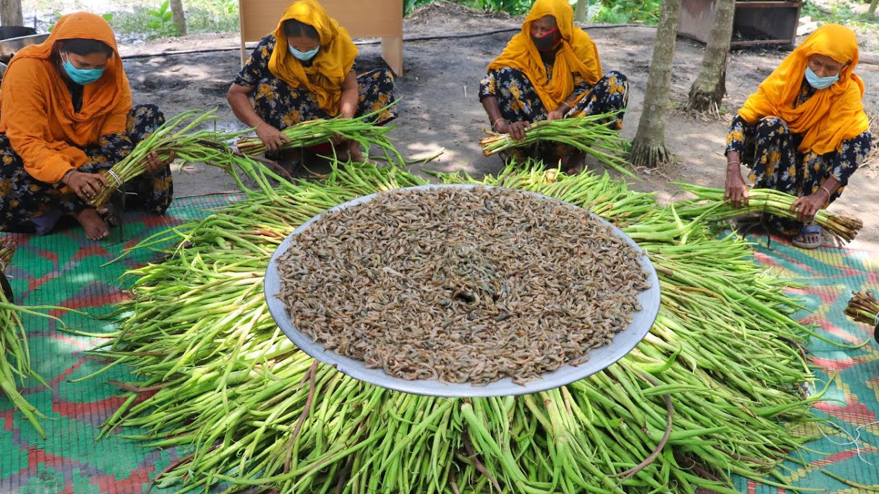 Super Delicious Kochur Loti/Taro Stolon Recipe - 120KG Loti & River ...
