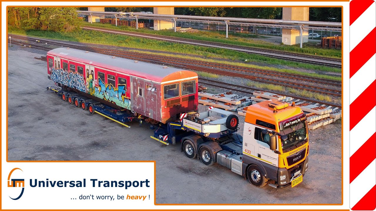 Transportation of a tram wagon - Universal Transport - YouTube