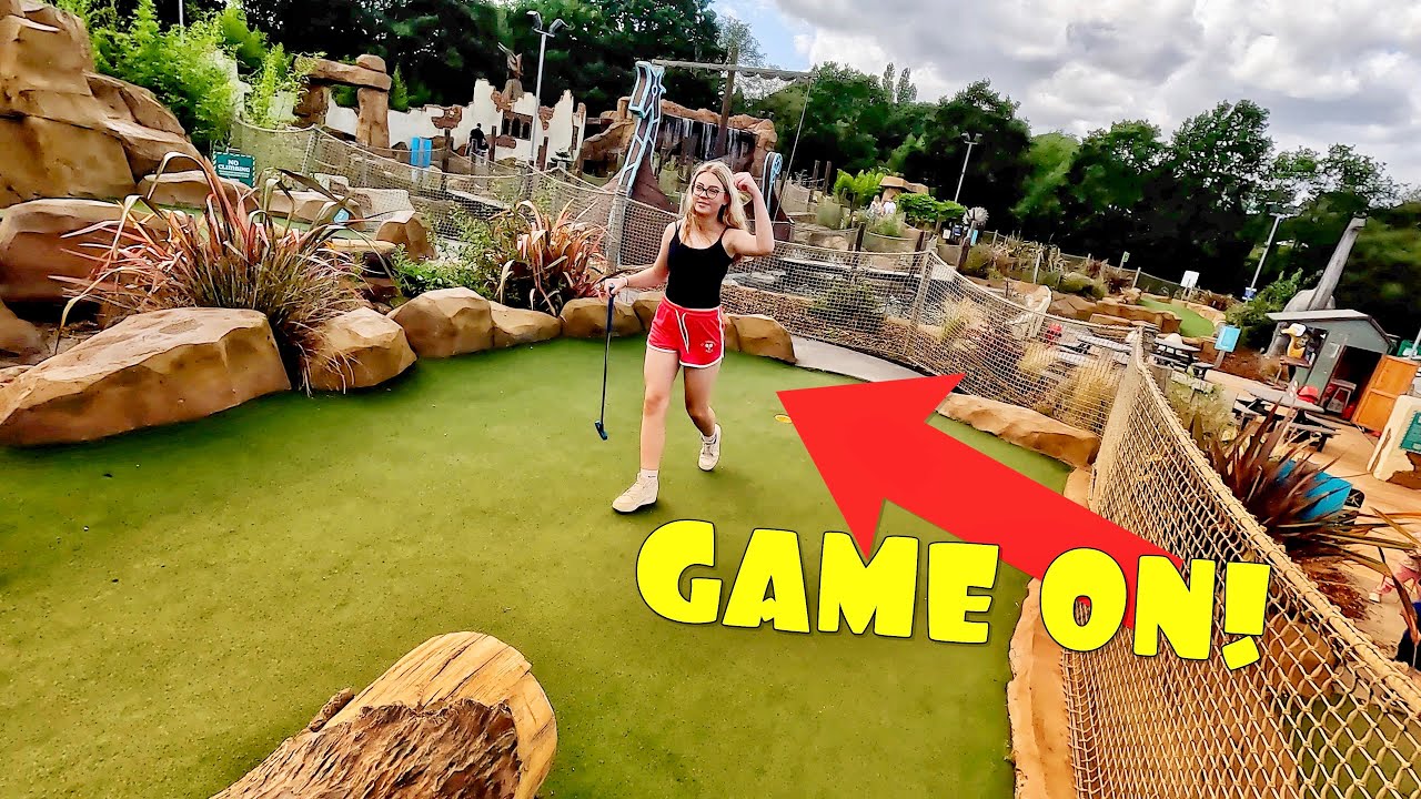 EPIC MINI GOLF COURSE! 18 Holes but WHO Won? .... Mighty Adventures ...