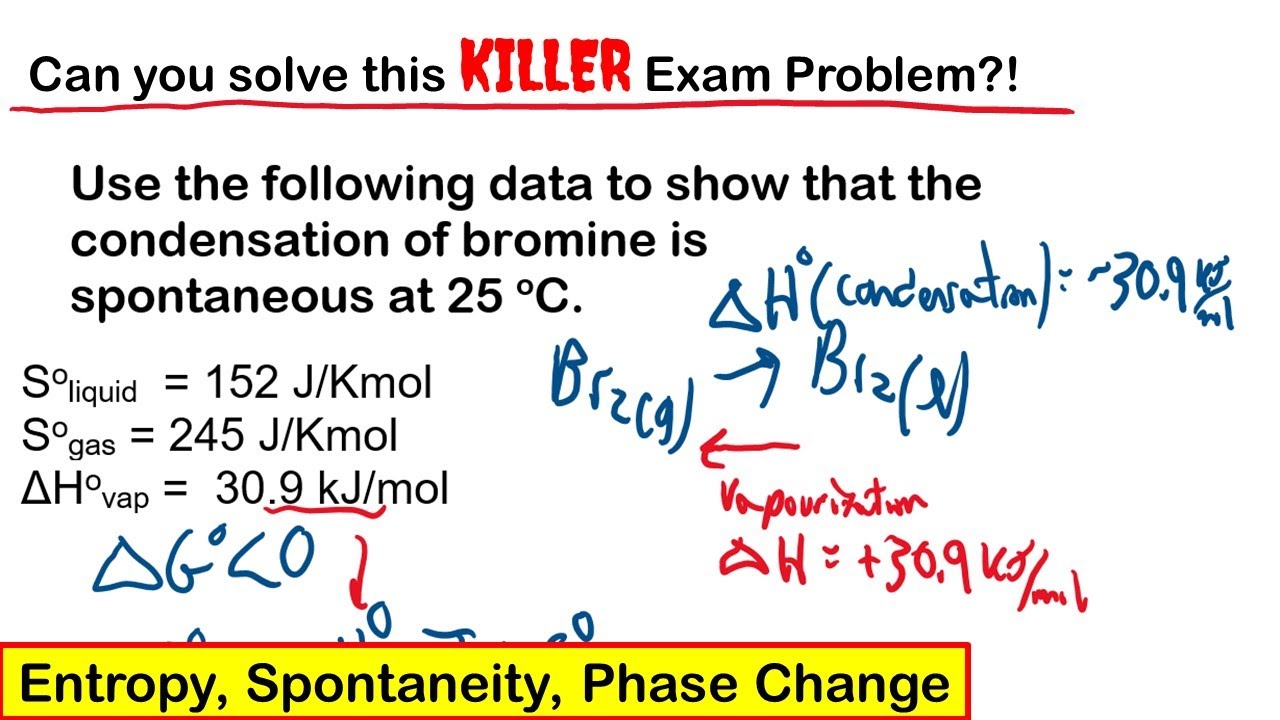Entropy and Phase Change - KILLER Exam Problem Explained (general ...