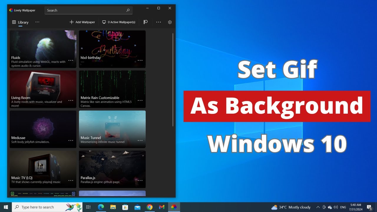 How to Set Gif As Windows 10 Background - YouTube