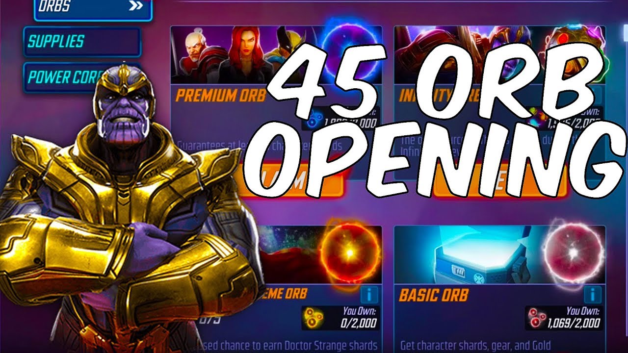 45 x ORB OPENING! PREMIUM ORBS + MORE! - Marvel Strike Force - YouTube
