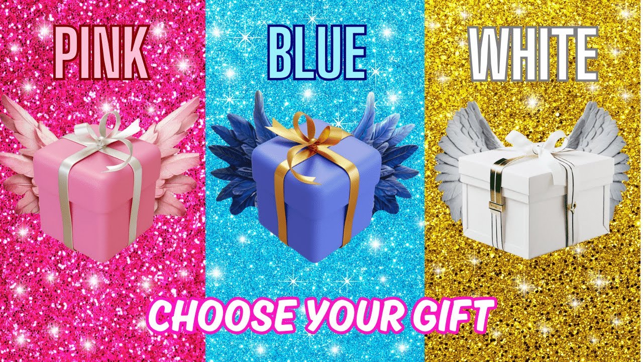 Choose your gift 🎁😍💖💙🤮 3 gift box challenge Pink, Blue, White # ...