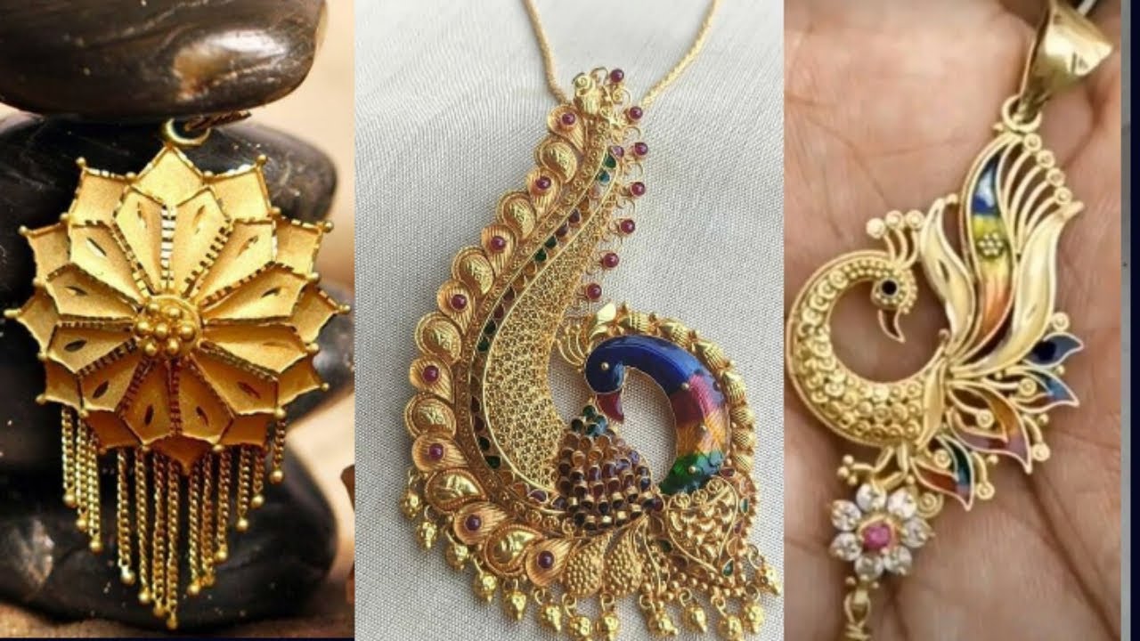 Gold stylish locket design for girls//light weight gold chain locket ...