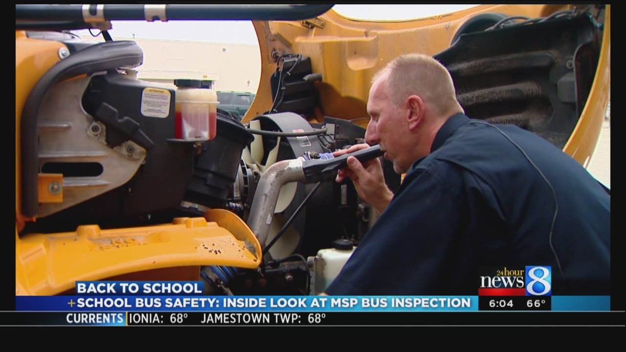 School bus safety: Inside look at MSP bus inspection - YouTube