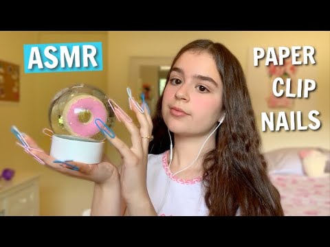 ASMR Tapping with Paper Clip Nails - YouTube