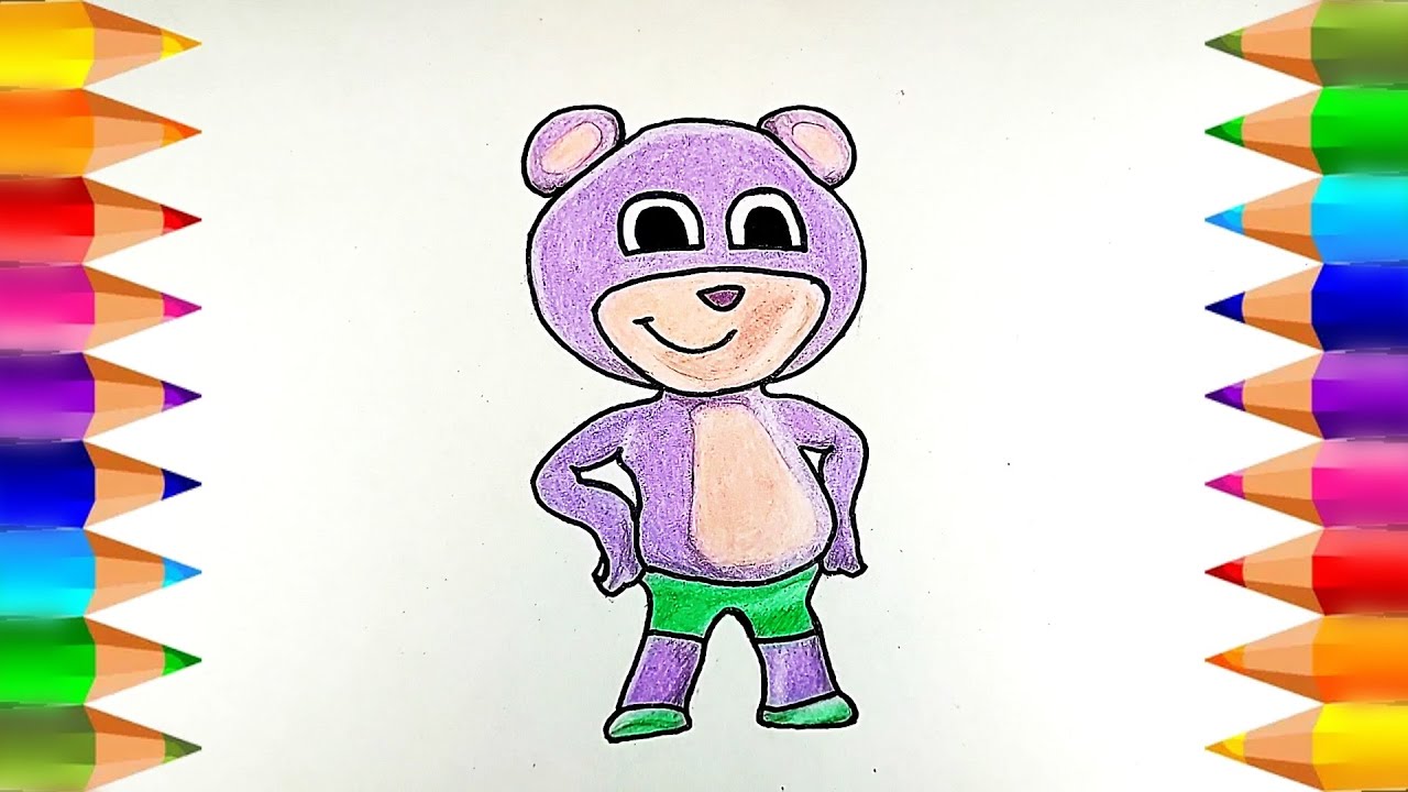 Cómo dibujar y colorear al Osito Gominola, de Canciones del Zoo ...