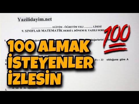 9.Sınıf Matematik 1.Dönem 2.Yazılı