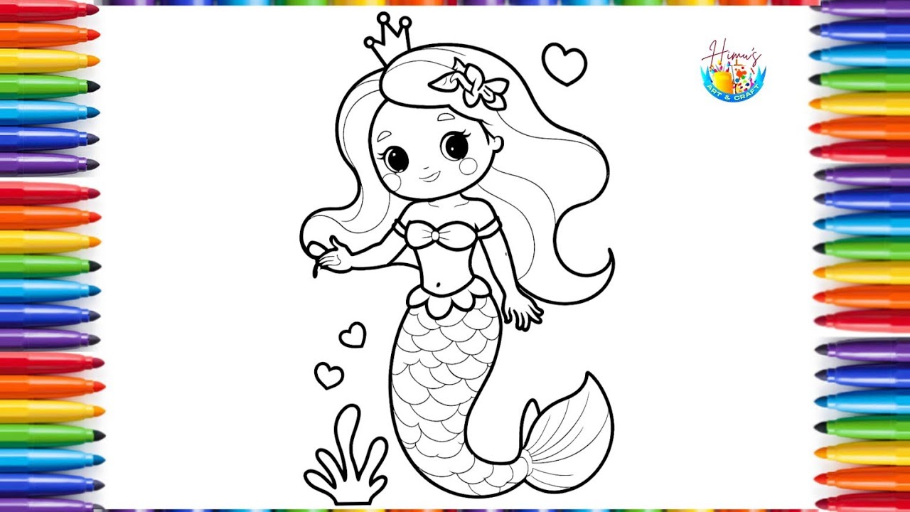 How to Draw a Mermaid Easy | Step by Step Mermaid Drawin and Coloring ...