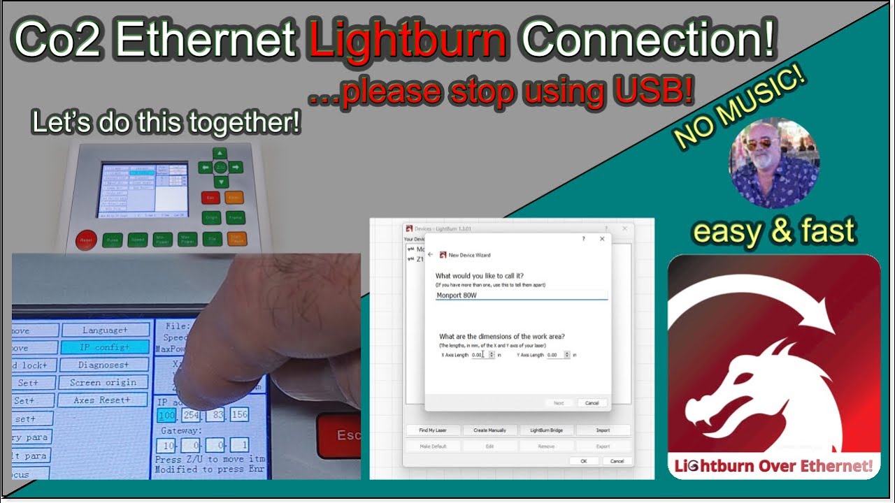 💻 Configuring an Ethernet Connection in Lightburn, to a Ruida ...