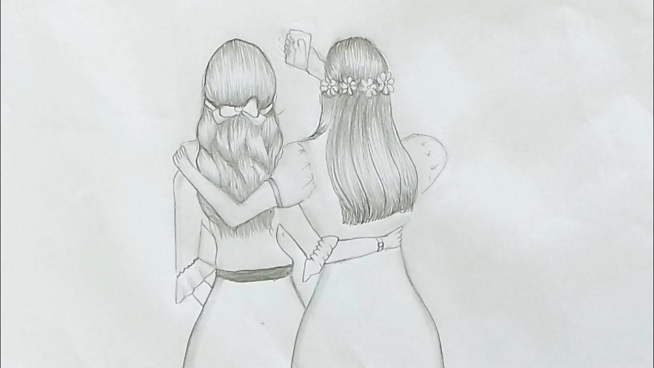 how to draw a girl with 2 friends drawing from your favorite girl with ...
