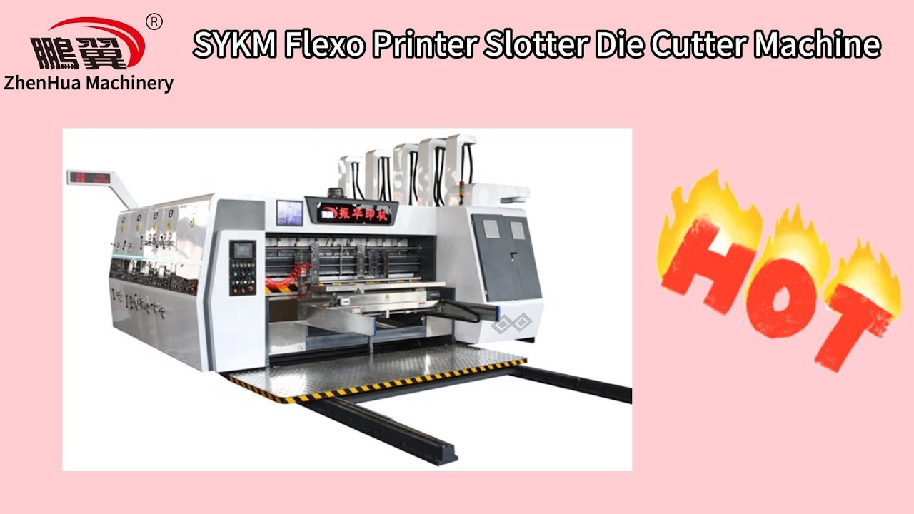 flexo die cutting slotting and printing machine - YouTube
