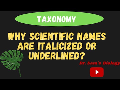 Which Part Of The Scientific Name Is Italicized