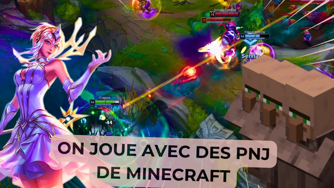 🏆 LEAGUE OF LEGENDS - ON JOUE AVEC DES PNJ DE MINECRAFT !? (No joke ...