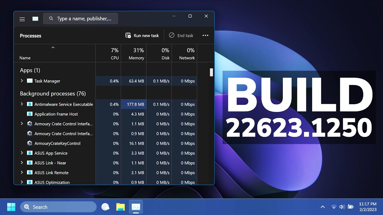 New Windows 11 Build 22623.1250 – Task Manager Changes and New Option ...