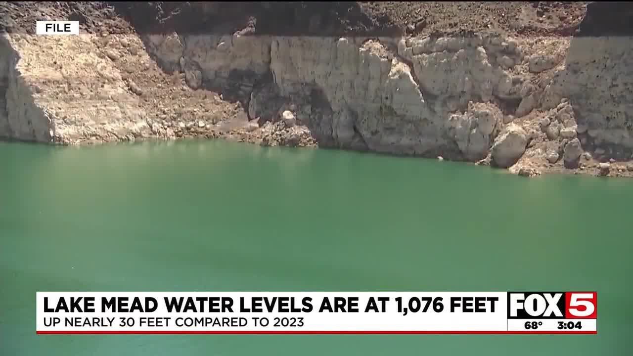 Lake Mead water levels at 1,076 feet - YouTube