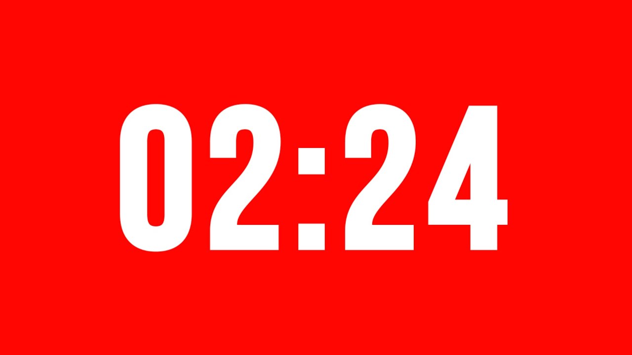2 Minute 24 Second Timer With Alarm Without Music - YouTube