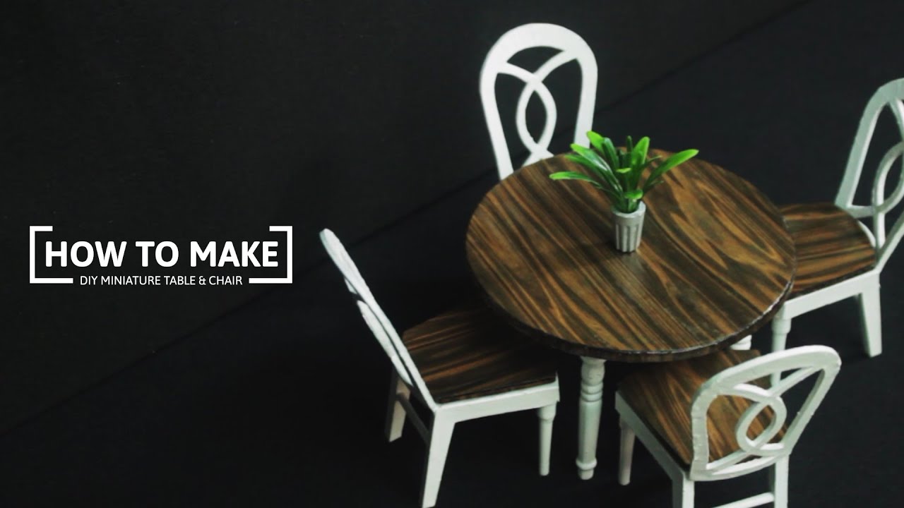 How to Make a DIY Miniature Chair and Table | Miniature Tutorial - YouTube