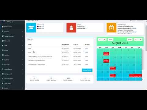1 . Dashboard - School Management System - PHP - YouTube