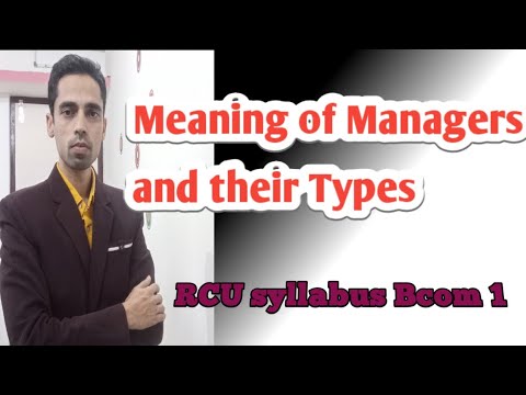 Meaning and Types of Managers / RCU Belagavi BCom 1 syllabus/ Change ...
