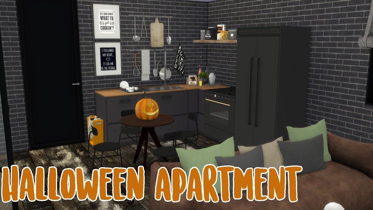 SIMS 4 SPEED BUILD // HALLOWEEN APARTMENT - YouTube