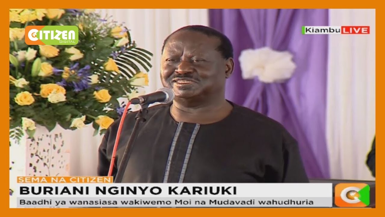 Raila Odinga, “Nginyo worked very hard to unite Kenyans.” - YouTube