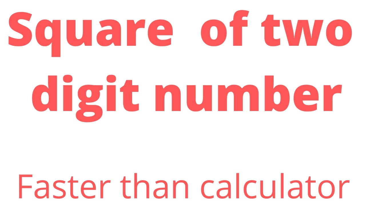 Square of two digit numbers || Square trick - YouTube