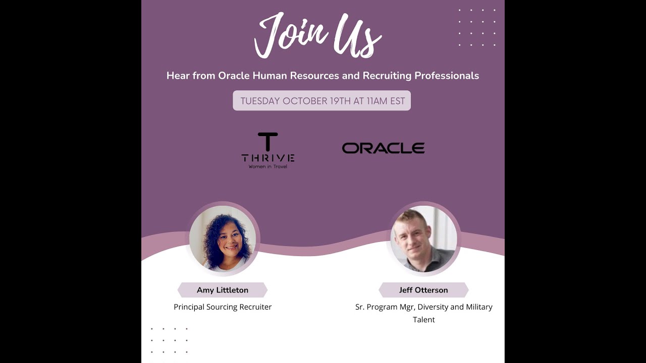 Women in Travel THRIVE, in partnership with ORACLE, presents ...