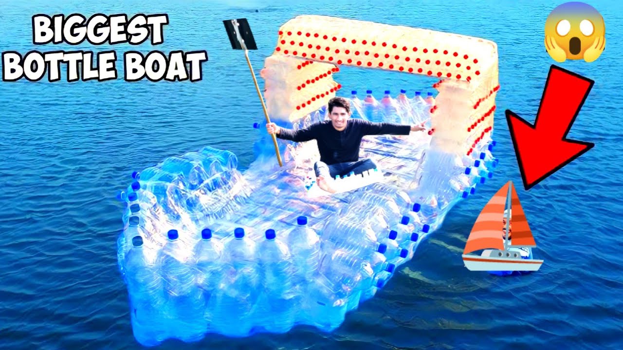 We Made Biggest Water Bottle Boat With Help Of Plastic Bottles - YouTube