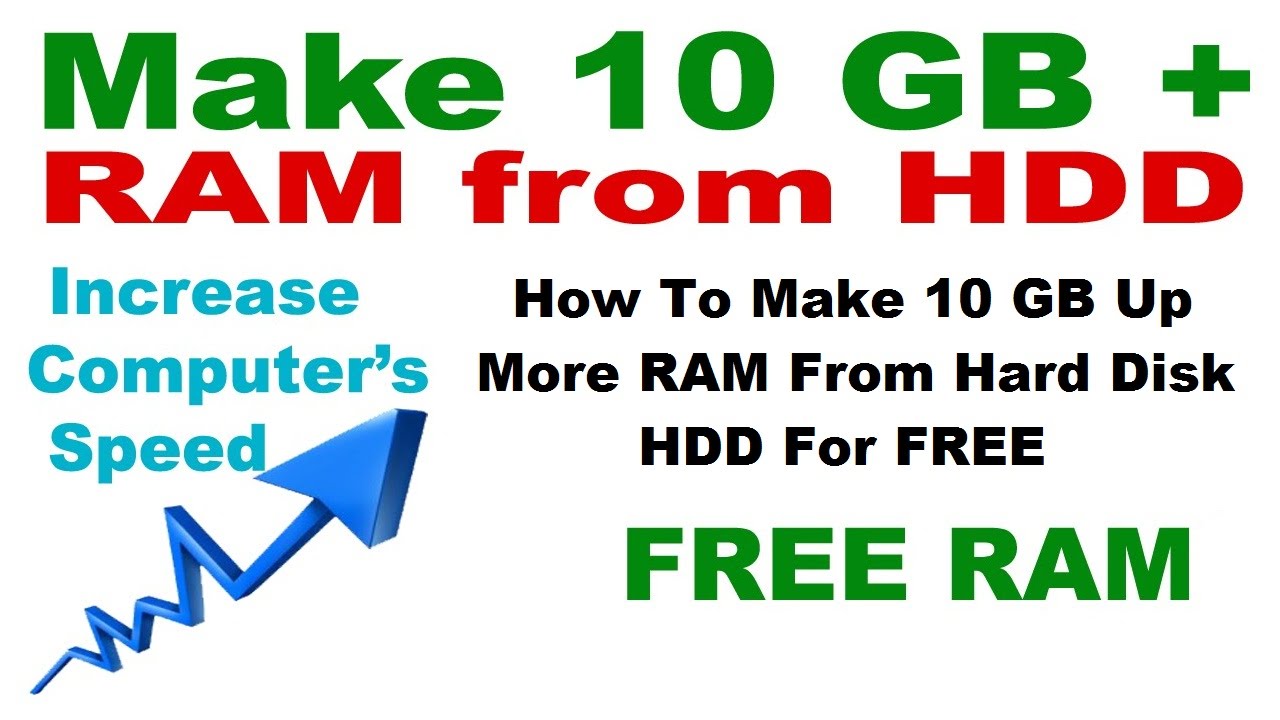 How to make 10gb up more ram from hard disk hdd for free - YouTube