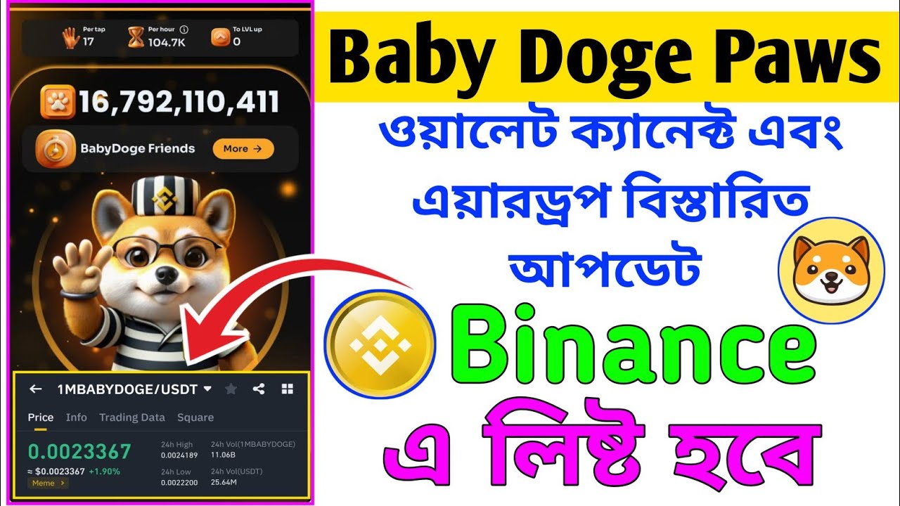 Babydoge Paws Listing And Wallet Update🐕 🪙Baby Doge Listing Confirm ...