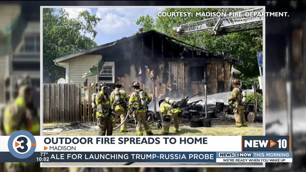 Fire on Madison's south side displaces 4 - YouTube