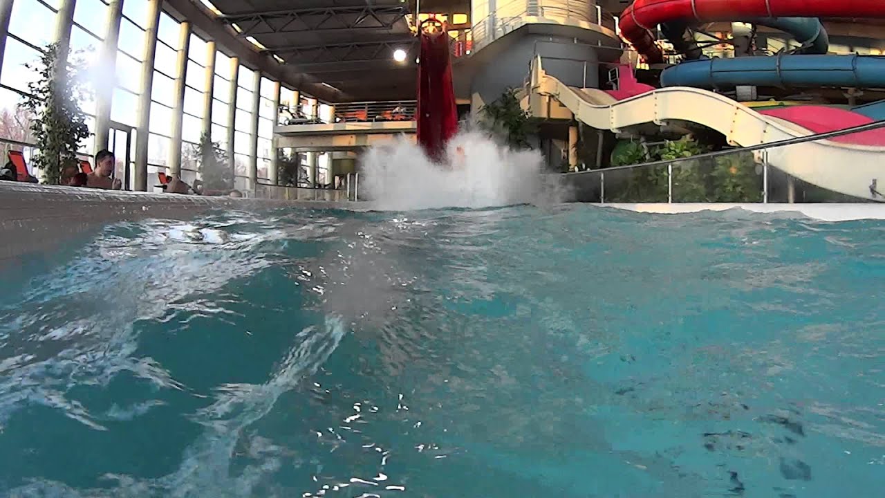 Splashing After the Water Slide at Aquapolis - YouTube