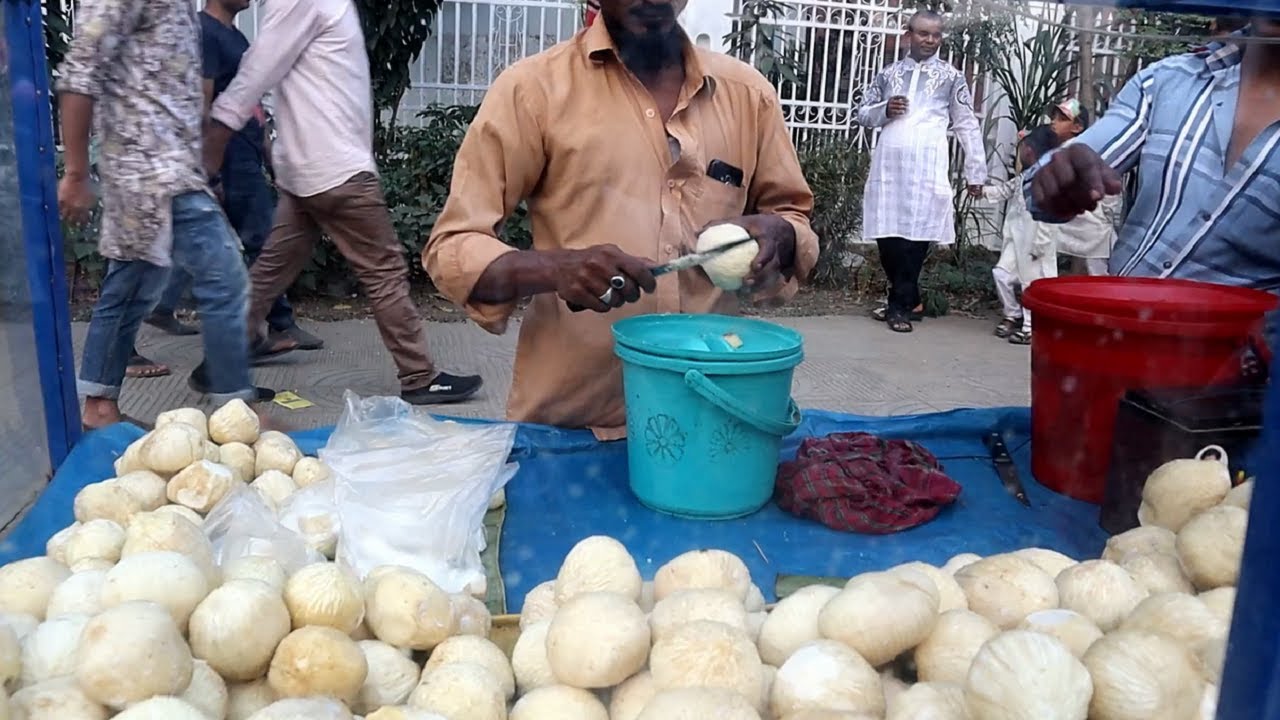 Yummy Street Fruits Coconut Fupa Tk 20 Bengali Amazing Food Narkel Fupa ...