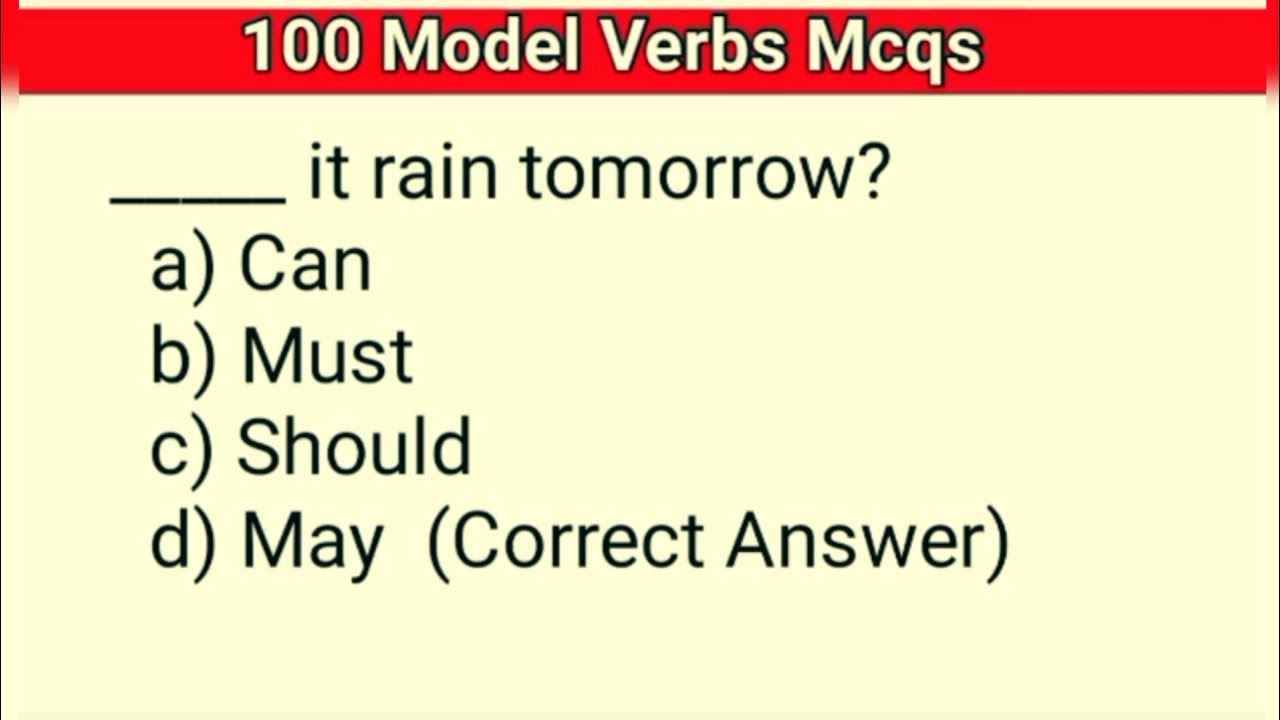 English Model Verbs Mcqs test 🤗! Learn English Grammar ! English With ...